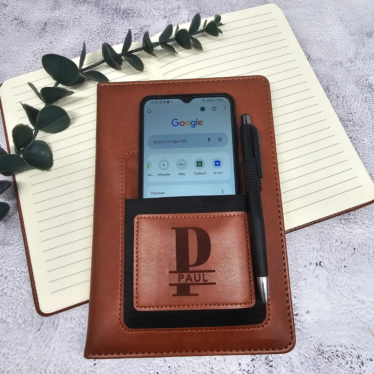 Personalised Leather Notebook – Happy Look Gifts